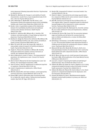 Depressive Symptoms, Hostility, and Hopelessness | PDF