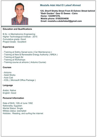 CV-Mostafa-Adel | PDF