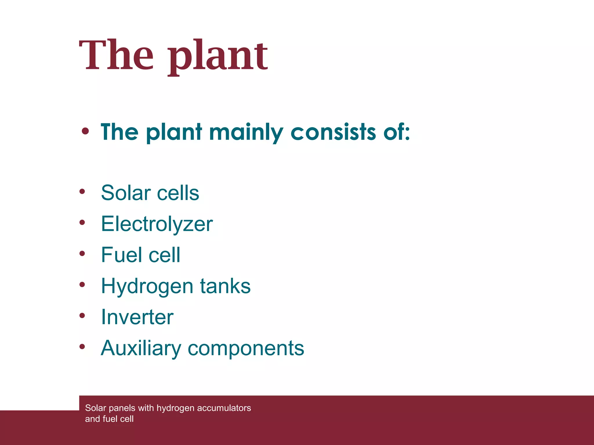 Design of solar panels system with hydrogen accumulators and fuel cell ...