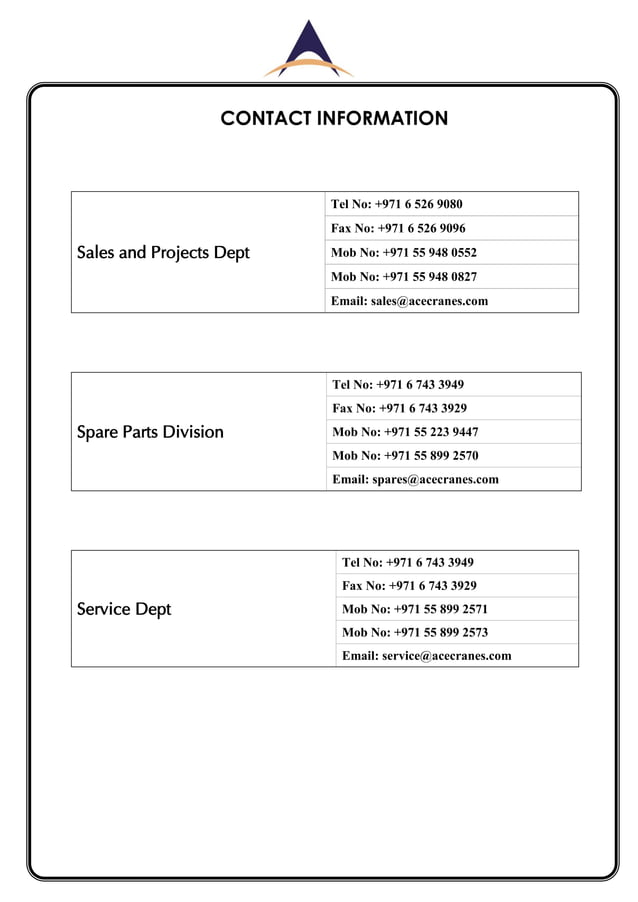 Ace Cranes PRE - Q | PDF