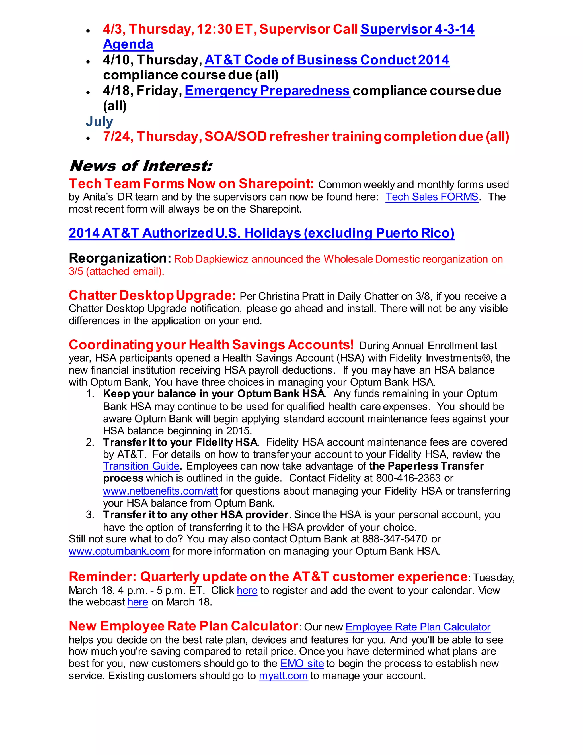 Sample Weekly Team Communication | DOCX