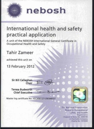 Tahir ZAMEER scan certificates | PPT