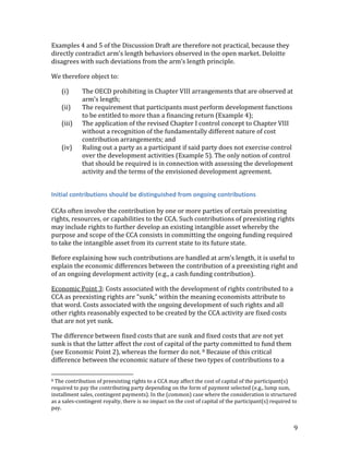 Deloitte US Comments on Cost Contribution Arrangements Discussion Draft ...