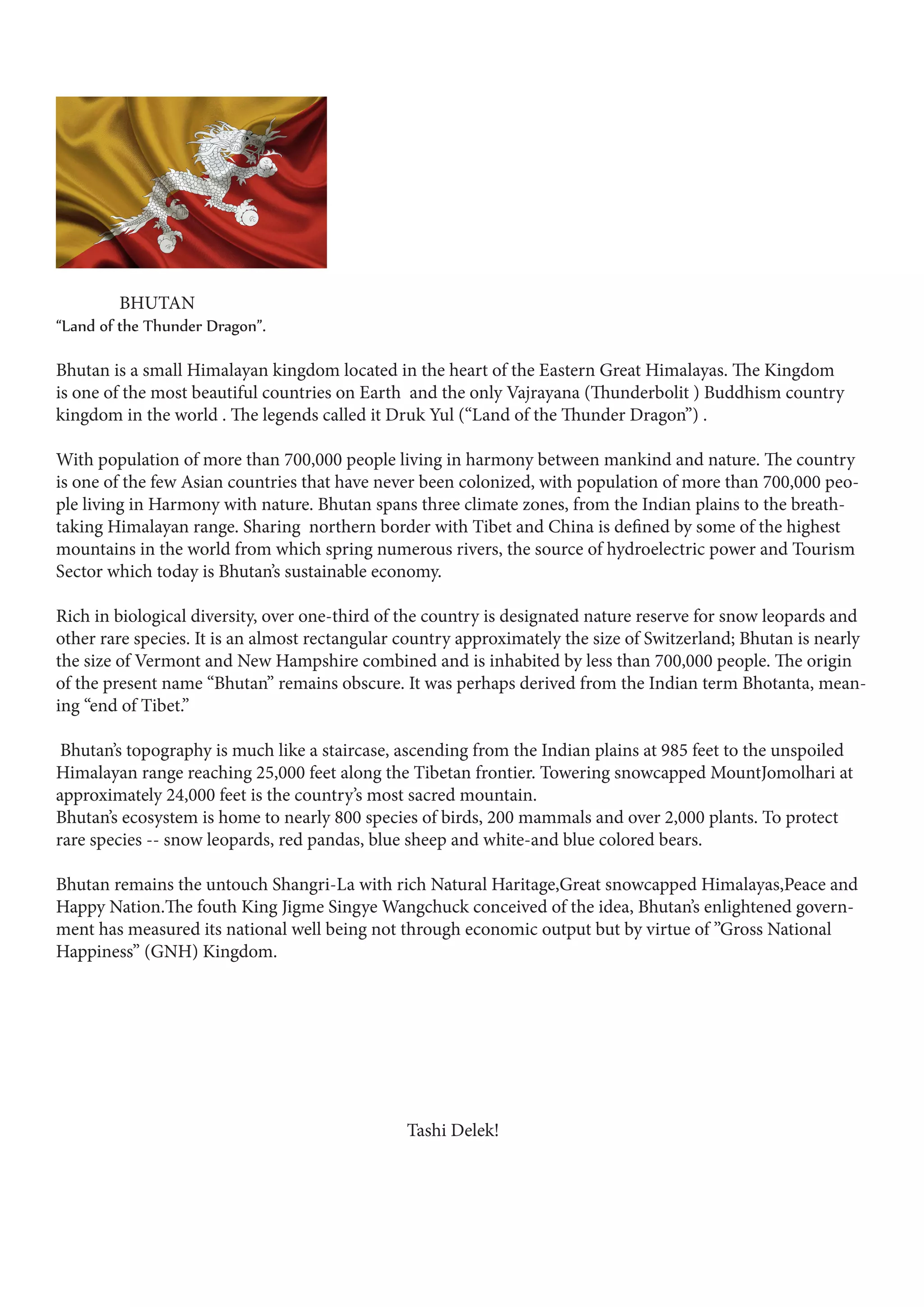 Bhutan Tourism Information. | PDF