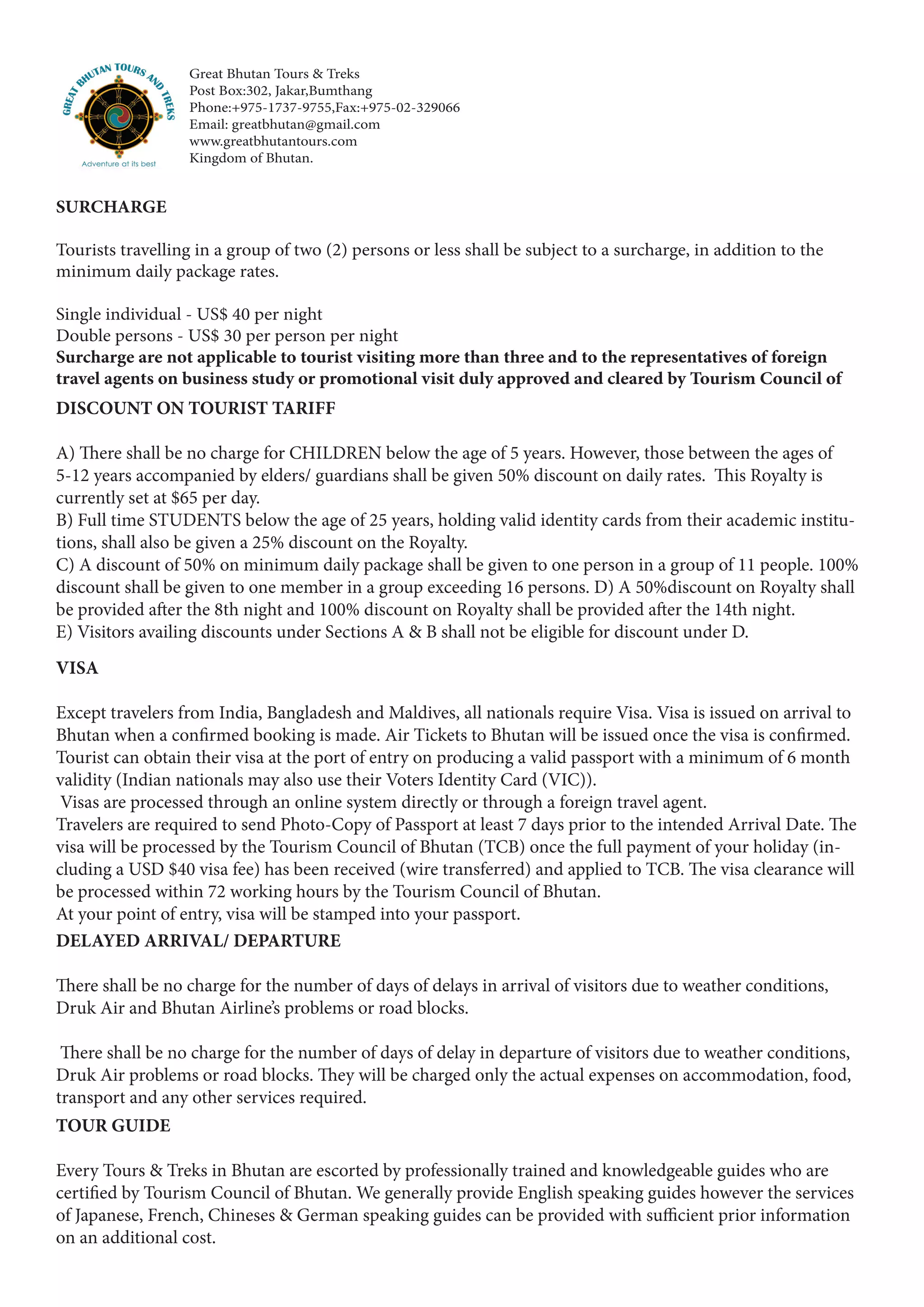 Bhutan Tourism Information. | PDF