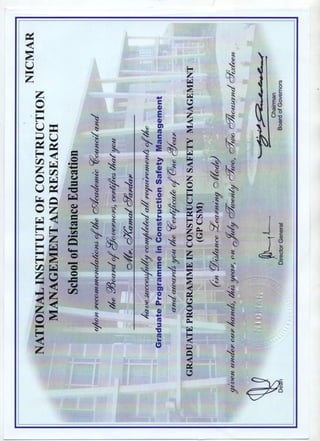 NICMAR Certificate | PDF