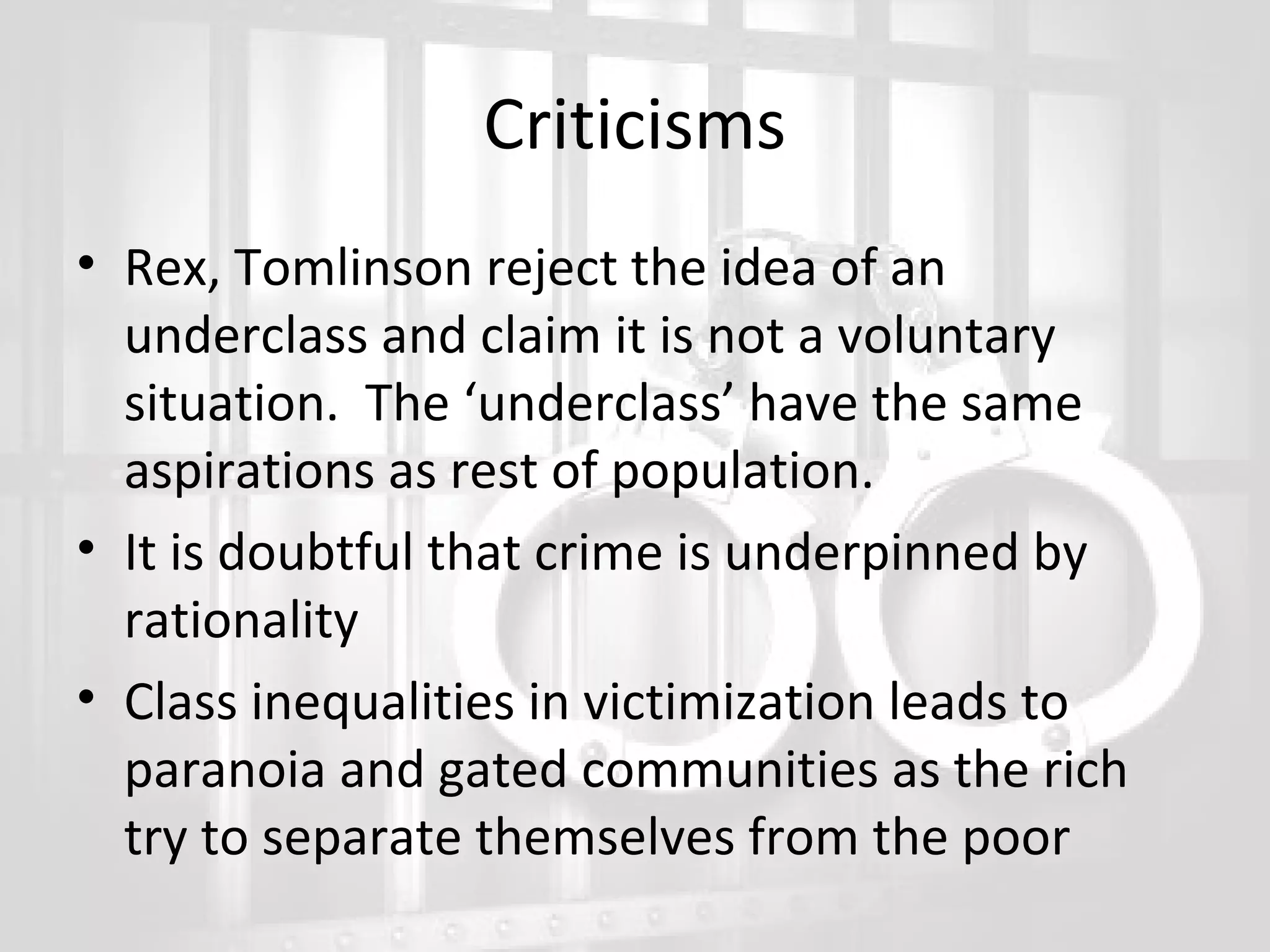 Crime and Deviance - Left and Right Realism | PPT