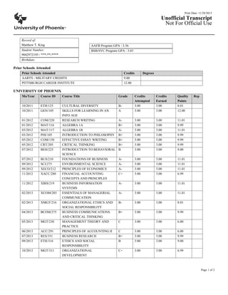 School Transcripts | PDF