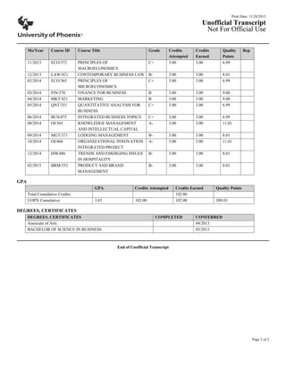 School Transcripts | PDF