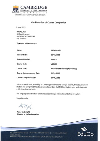Completion Letter Degree | PDF