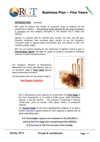 RGT Spring 2014 Business Plan - Five Years part draft | PDF ...