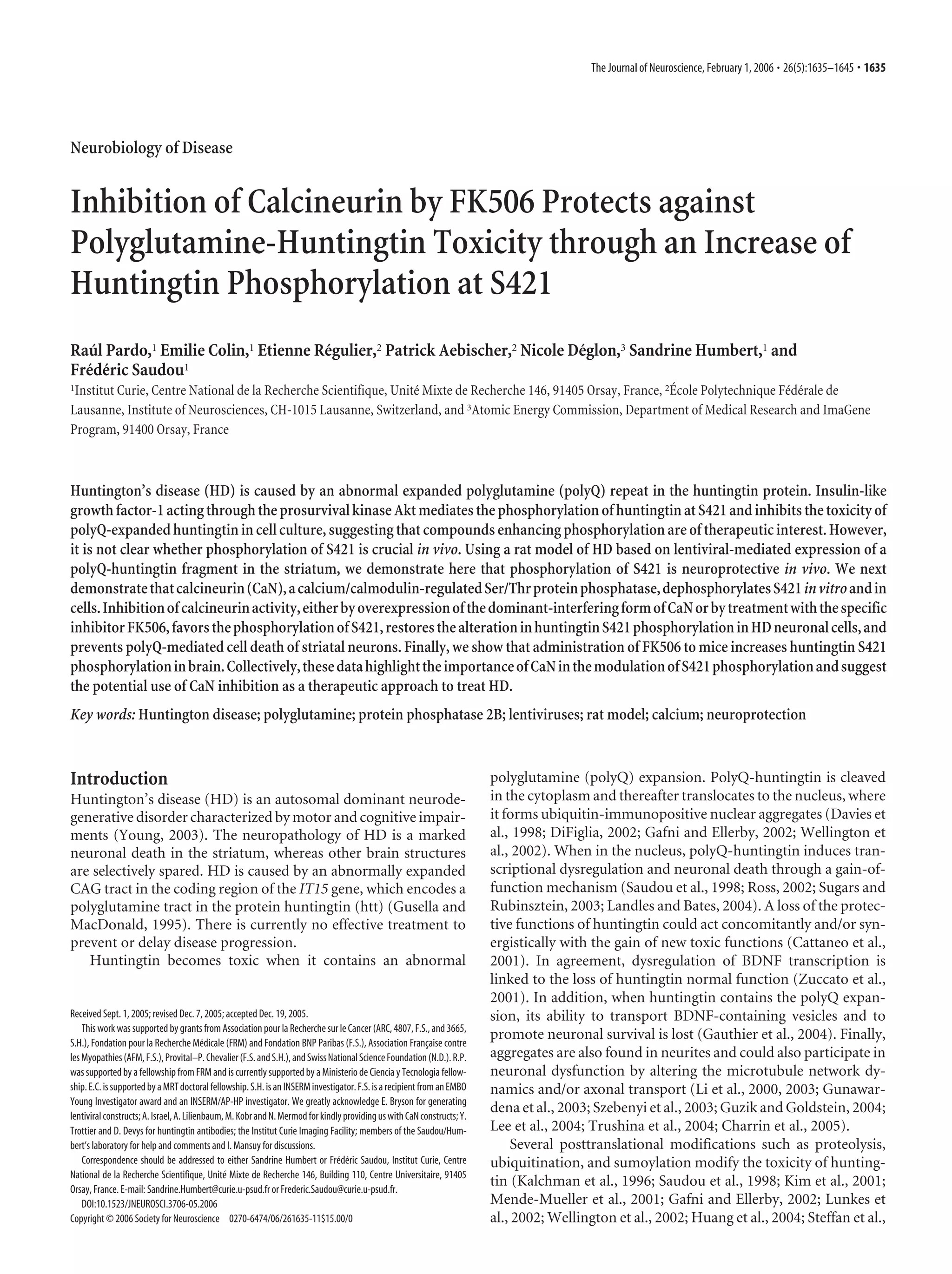 J Neurosci 2006 | PDF