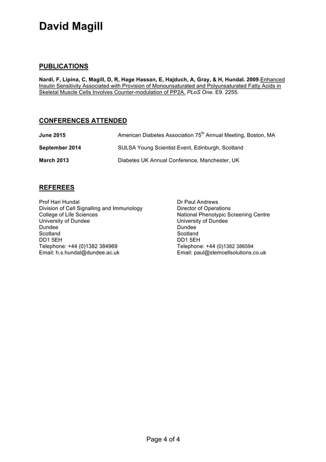 David Magill CV 07_05_2016 | PDF