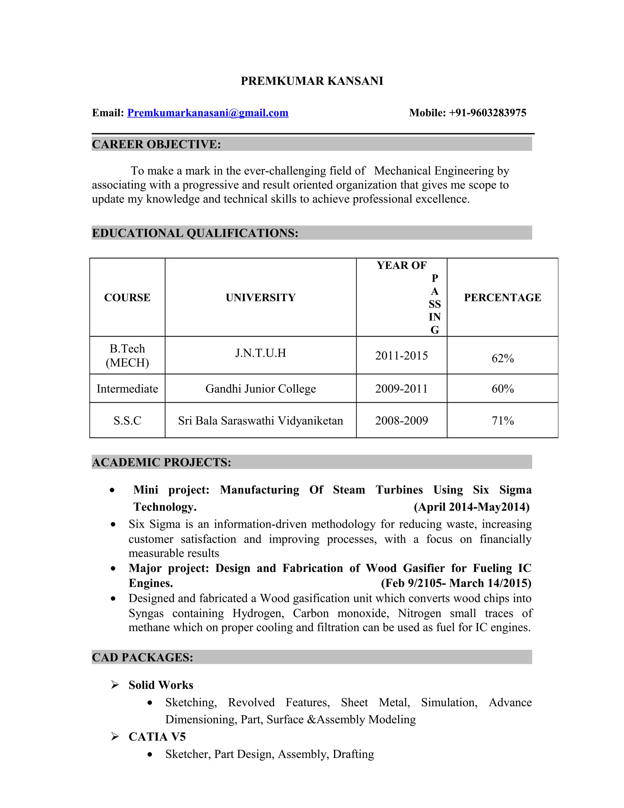 PREMKUMAR KANASANI | DOC | Chemistry | Science