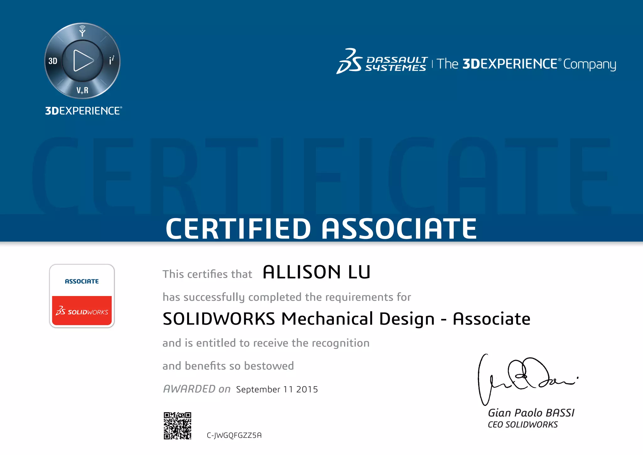 Solidworks Certificate | PPT