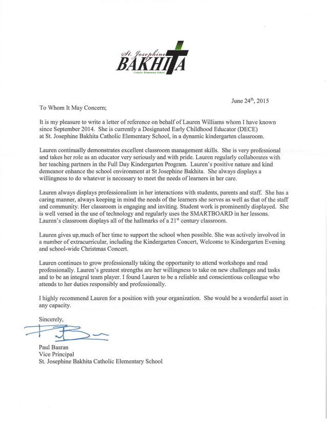 Letter Of Reference Paul Basran | PDF