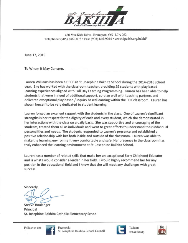 Letter Of Reference Paul Basran | PDF