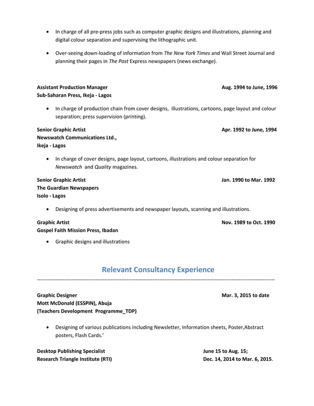 Godwin Ondoma latest CV 10 6 2015 | PDF