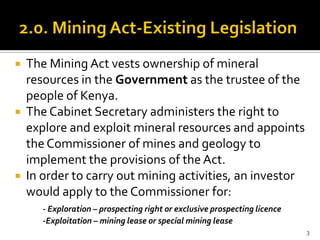 MINING ACT - REGULATORY FRAMEWORK | PPT