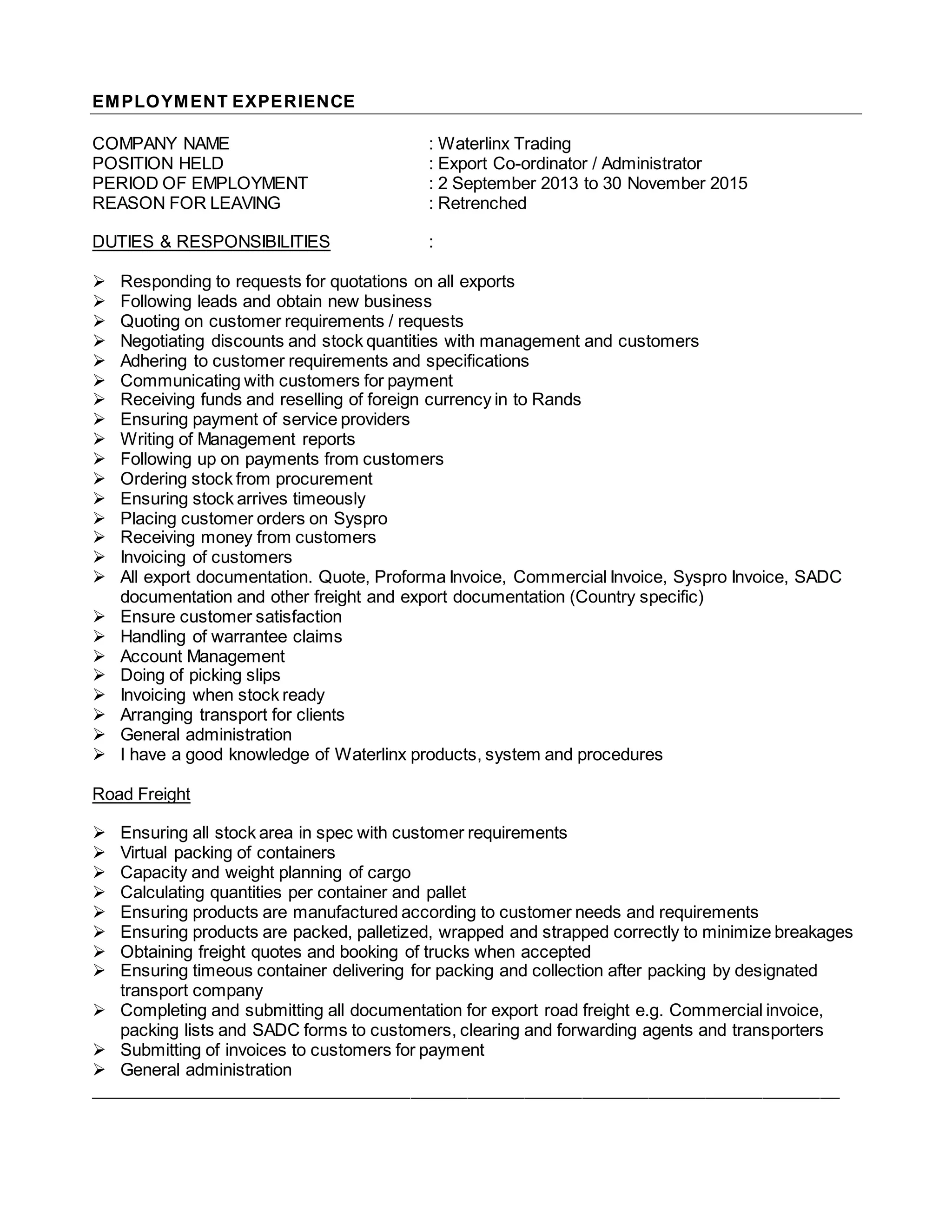 CURRICULUM VITAE OF MADELEINE VAN VUUREN | DOCX