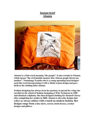 Abantu - Nomalanga | PDF
