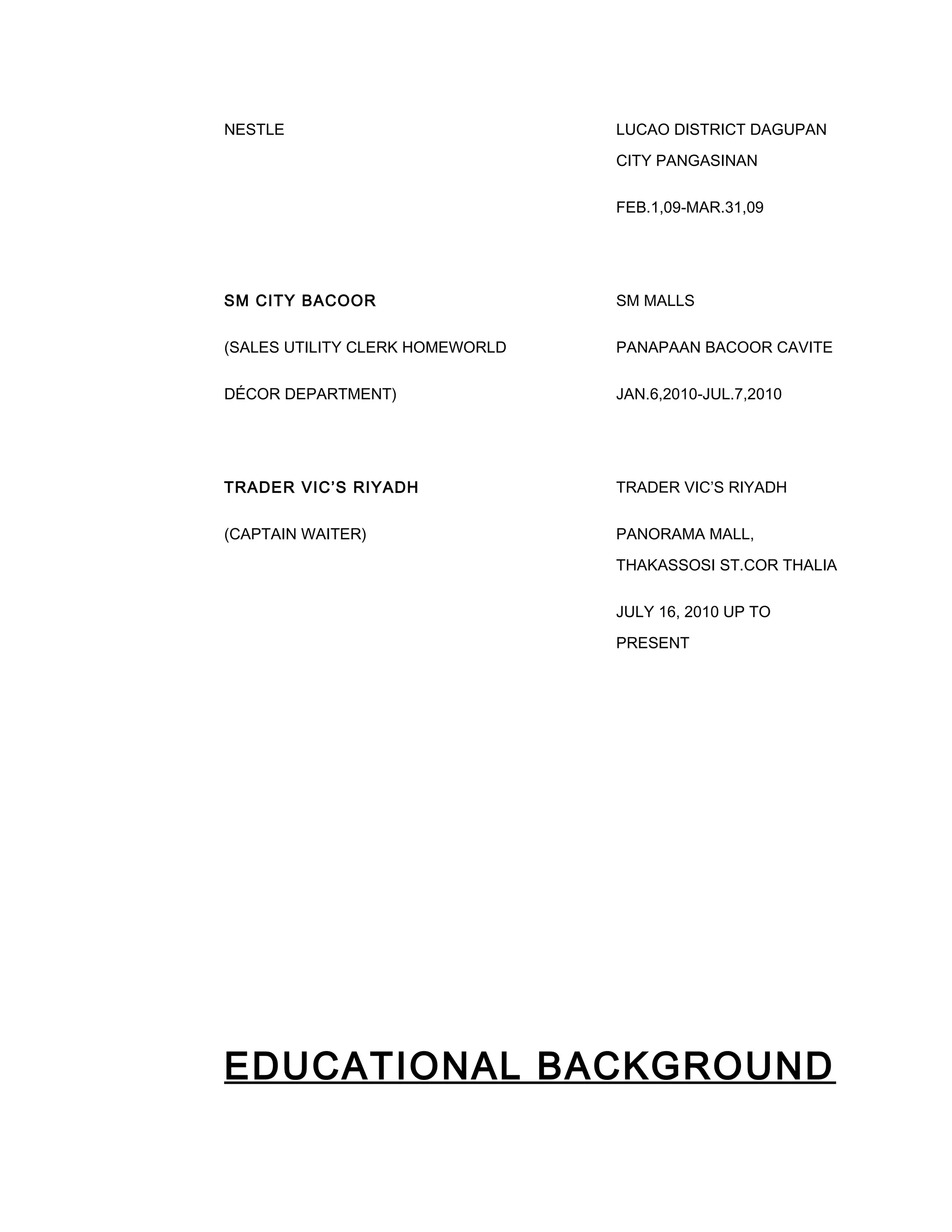 BRIX E RAMOS RESUME | DOC