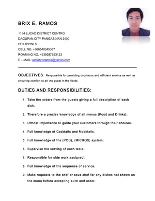 BRIX E RAMOS RESUME | DOC