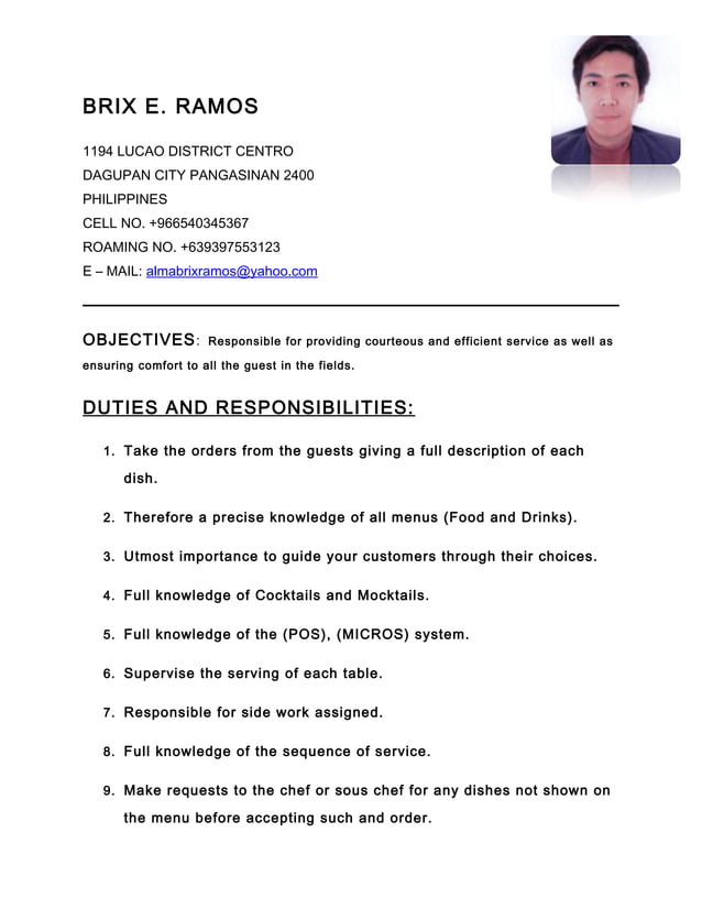 BRIX E RAMOS RESUME | DOC