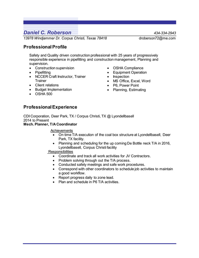 Daniel Roberson Resume 2015 | DOCX