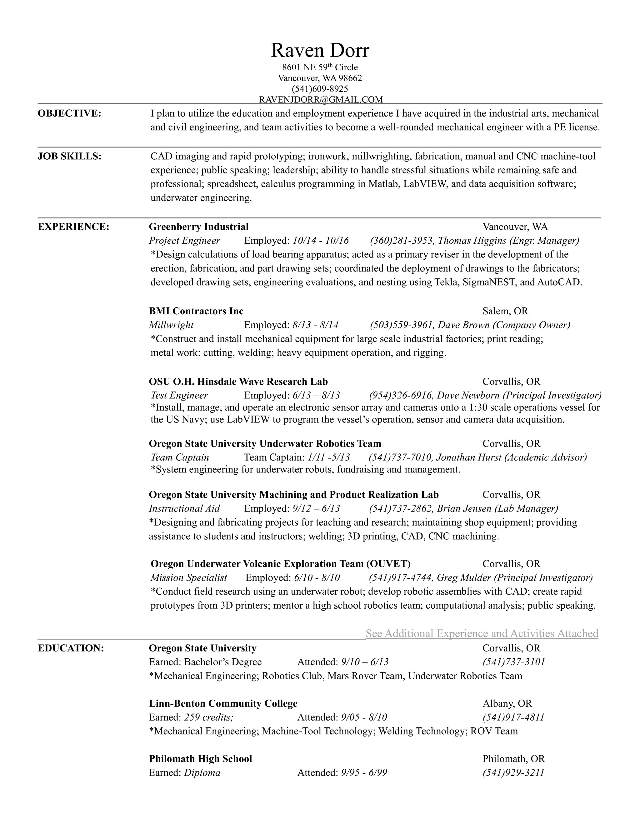 resume - Raven Dorr | PDF