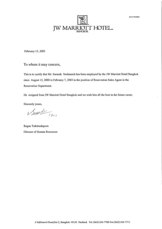 JW Marriott Hotel-Reference | PDF