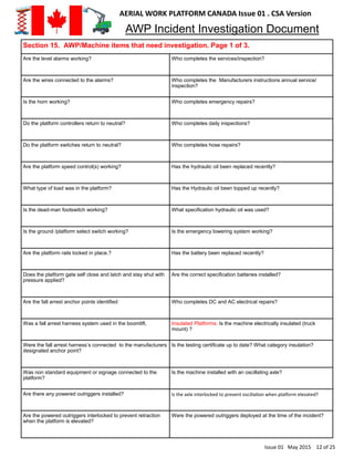AWP Incident Investigation Document Canada Issue 01 May 2015 | PDF ...