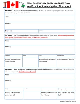 AWP Incident Investigation Document Canada Issue 01 May 2015 | PDF ...