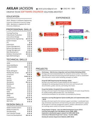 Akilah Jackson, Creative Techie Resume | PDF | Computing | Technology & Computing