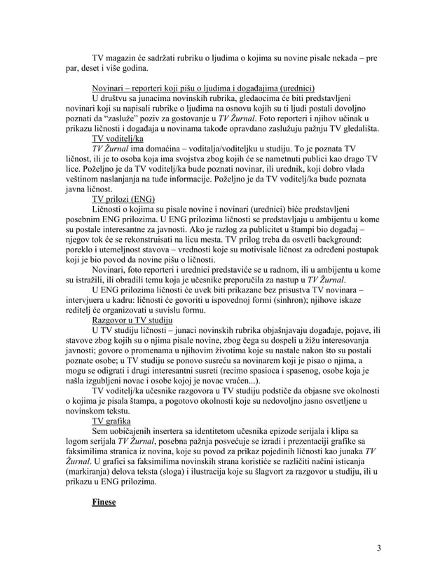 TV projekat TV Žurnal (talk show) | PDF