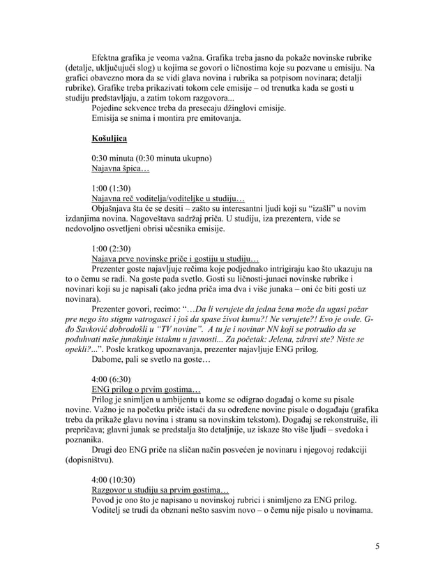 TV projekat TV Žurnal (talk show) | PDF