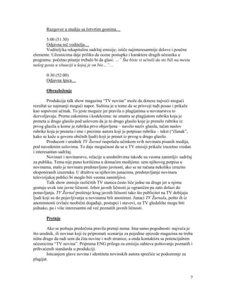 TV projekat TV Žurnal (talk show) | PDF