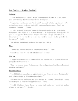 Hot Topics Student Responses | PDF
