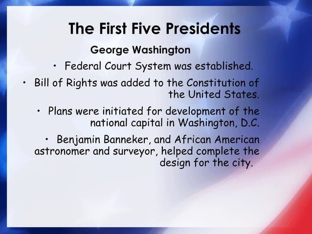 7c first five presidents | PPT