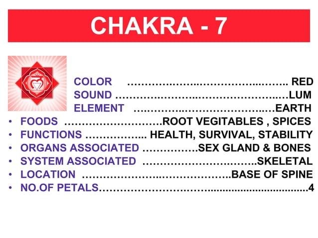 7 chakras ppt | PPT | Endocrine and Metabolic Diseases | Diseases and Conditions