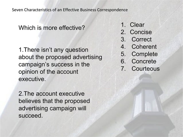 7 characterisitics of effective business correspondence | PPT | Email ...