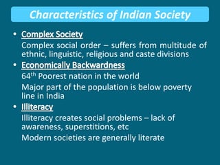 Characteristics of Indian Society | PPTX