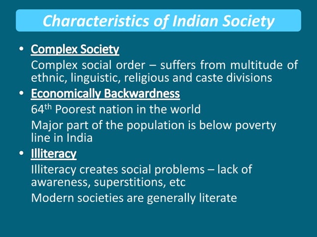 Characteristics of Indian Society | PPT