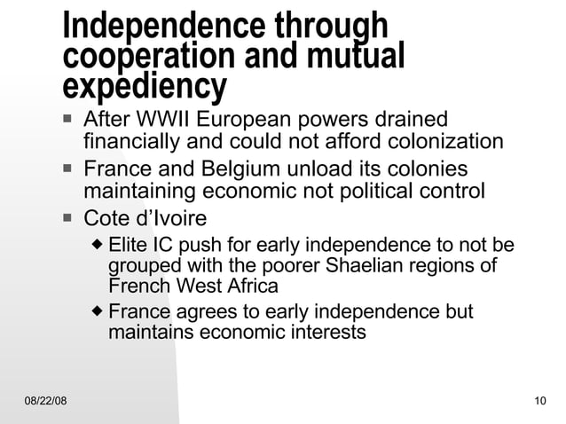 7 Class #9 Post Colonial Development Note | PPT