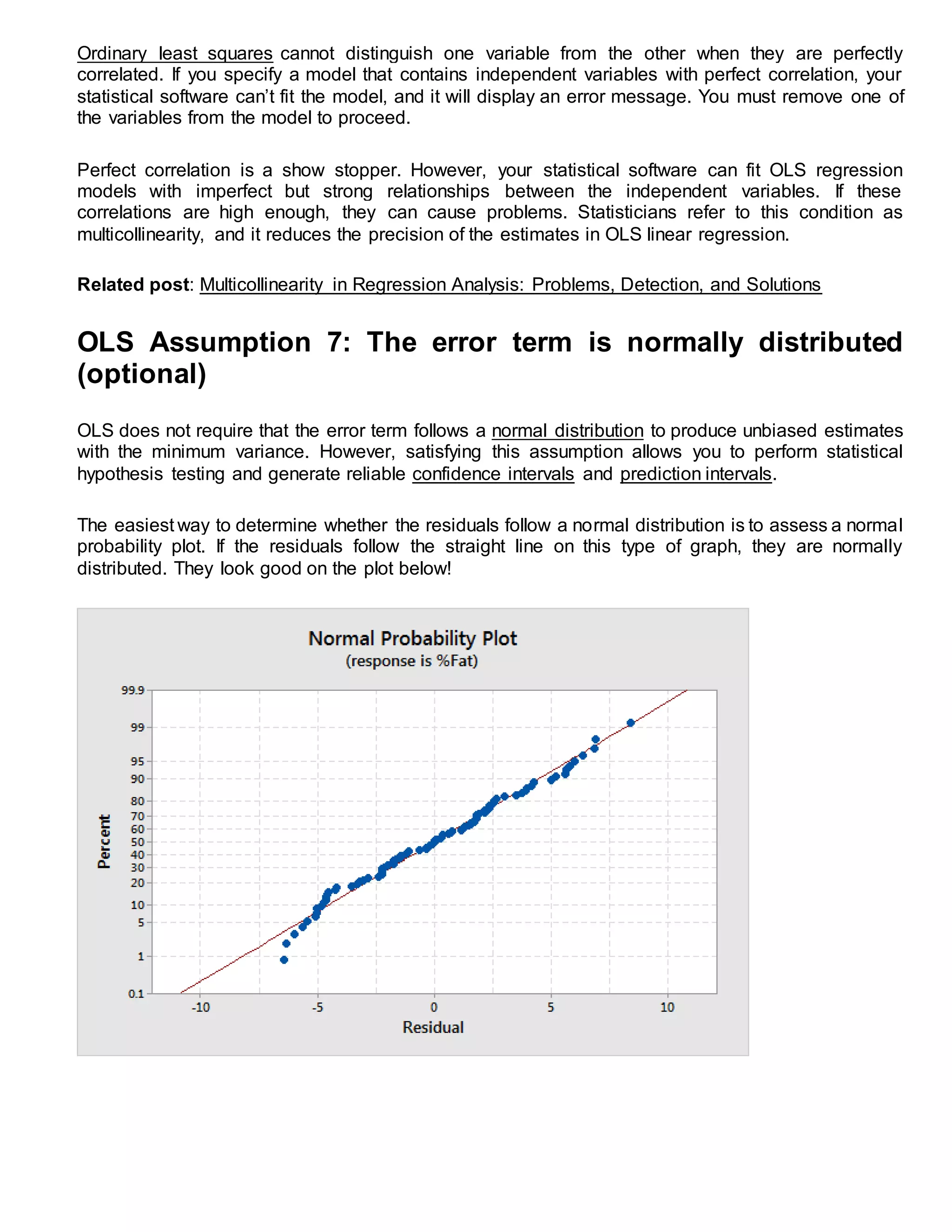 7 classical assumptions of ordinary least squares | DOCX
