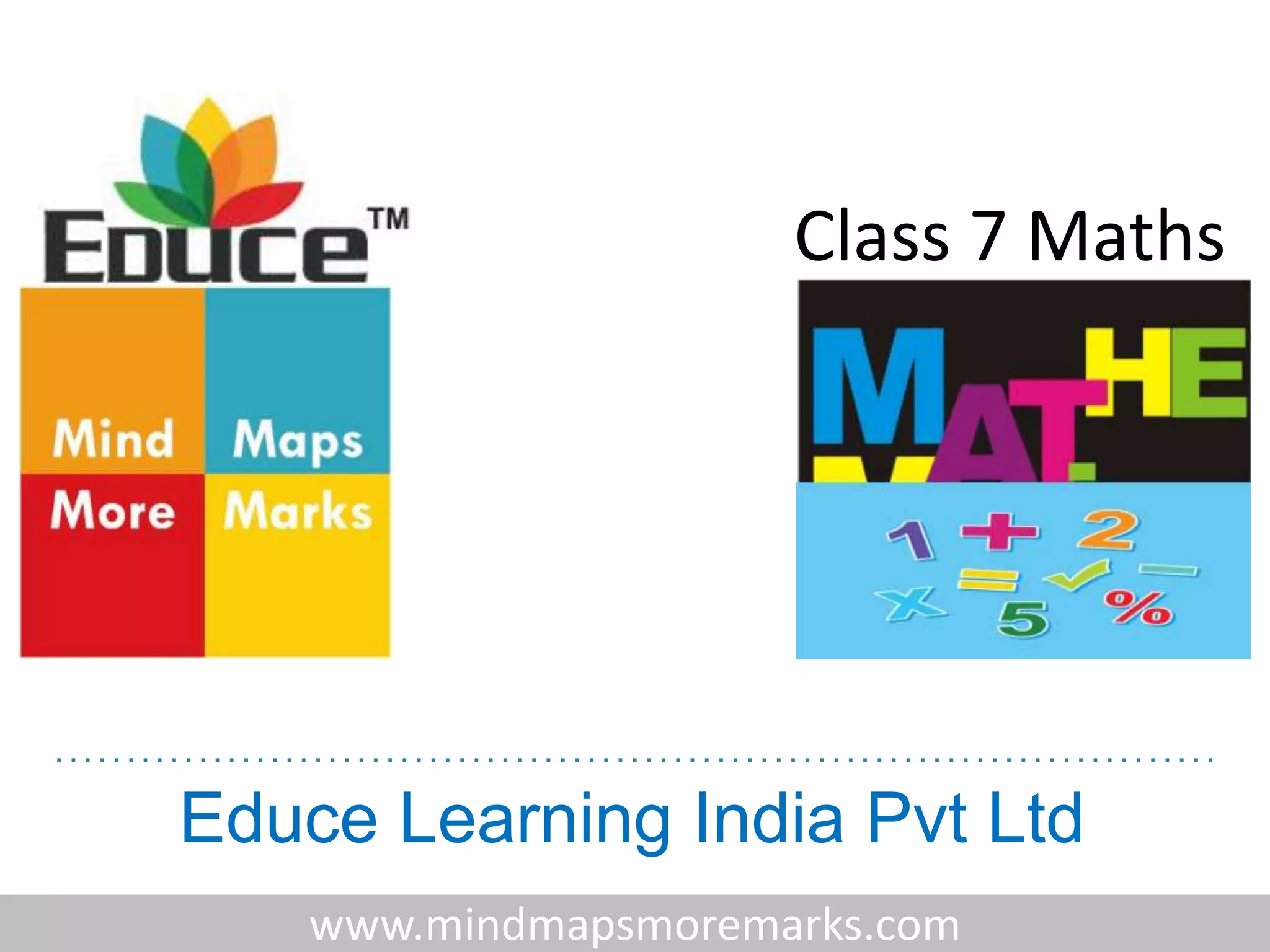 7 class maths sample mindmaps | PPTX