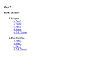 7 class maths sample mindmaps | PPTX