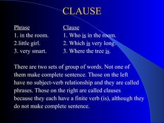 Seventh Week of Lecture 7 clausesclauses | PPT