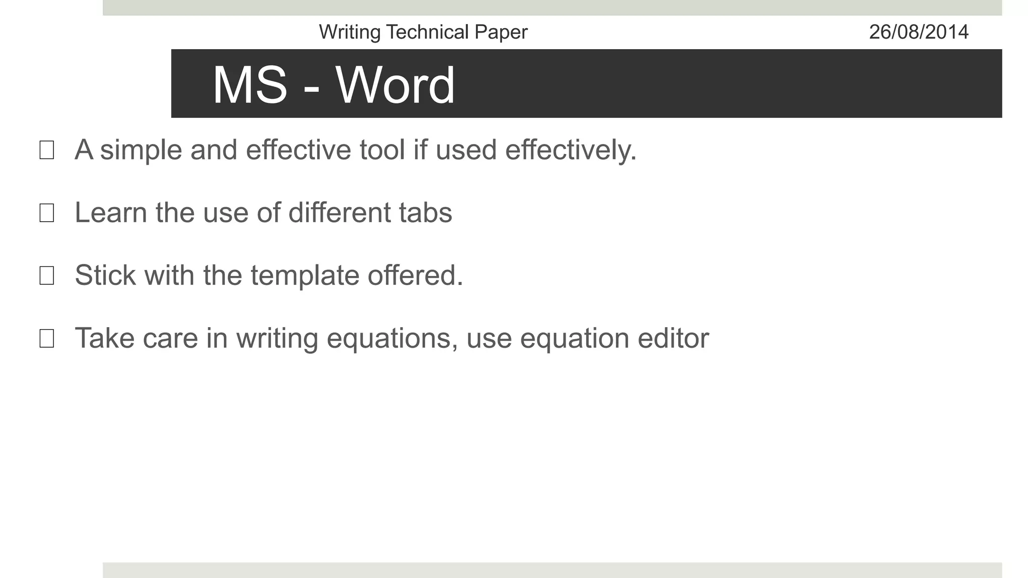 Writing Technical Paper | PPTX