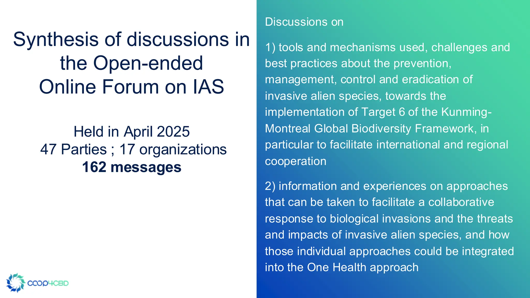COOP4CBD Invasive Alien Species Presentation 2 | PDF